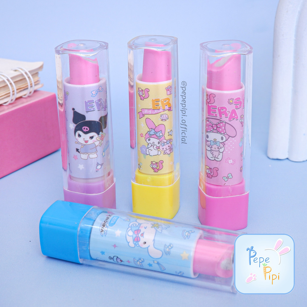 Jual Penghapus Putar ER-1908 Lipstick Karakter Sanrio Eraser Karet ...