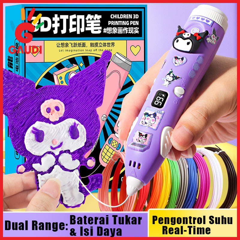 Jual Gaudi 3D Pen 3D Printer Mainan Edukasi Anak Pena/ 3D Stereoscopic Printing Pen/ Pena 3D ...