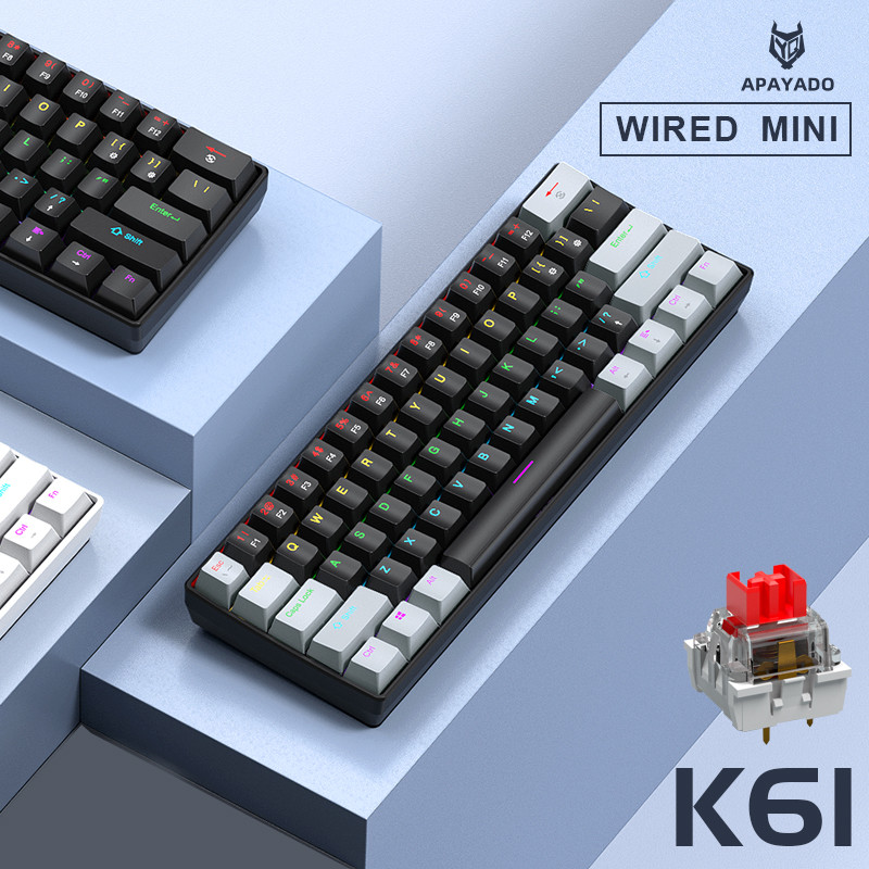 Jual K61 Wired Mechanical keyboard,Red Switch,61 keys,Type-C Interface ...