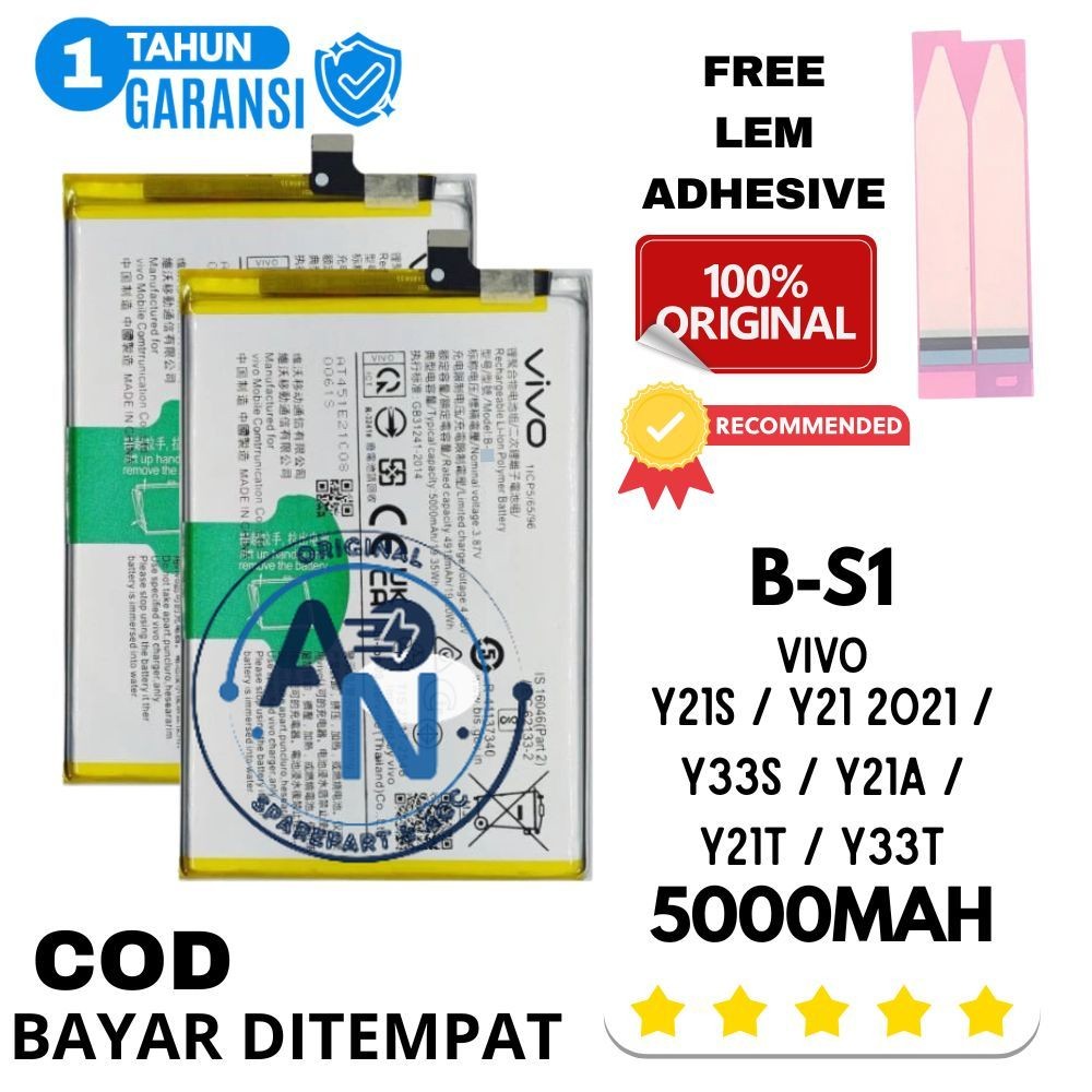 Jual BATERAI Vivo Y21S / Y33S / Y21A / Y21 2021 B-S1 5000MAH BATTERY ...