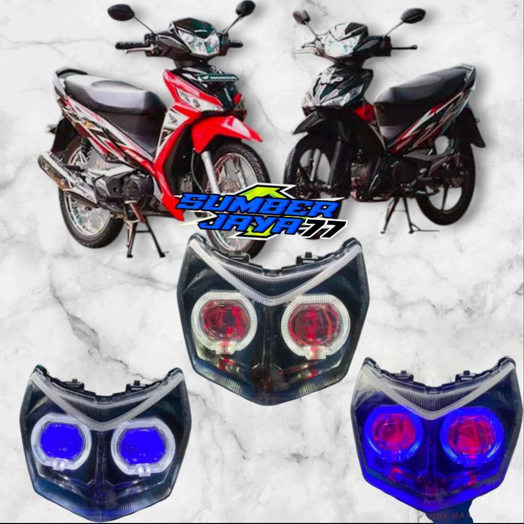 Jual LAMPU DEPAN SUPRA X INJEKSI 2015-2019 FULSET BILED 2,5IN SET KANAN ...
