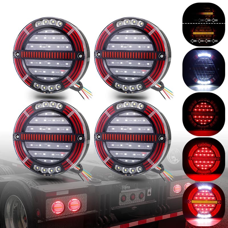 Jual Hamburg Round LED Tail Light Truck Rear Bumper Stop Brake Light ...