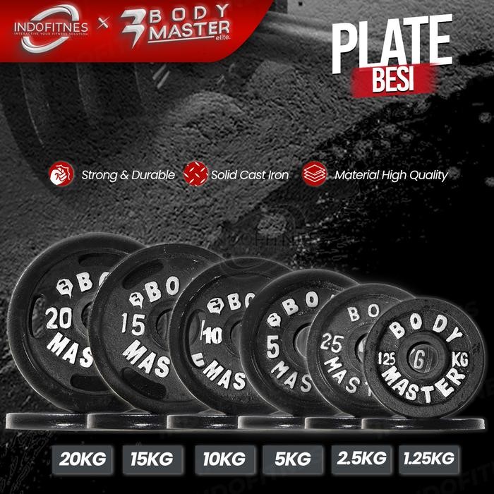 Jual toko olshoppBODYMASTER Plate Besi 20kg - Piringan Beban Barbell ...
