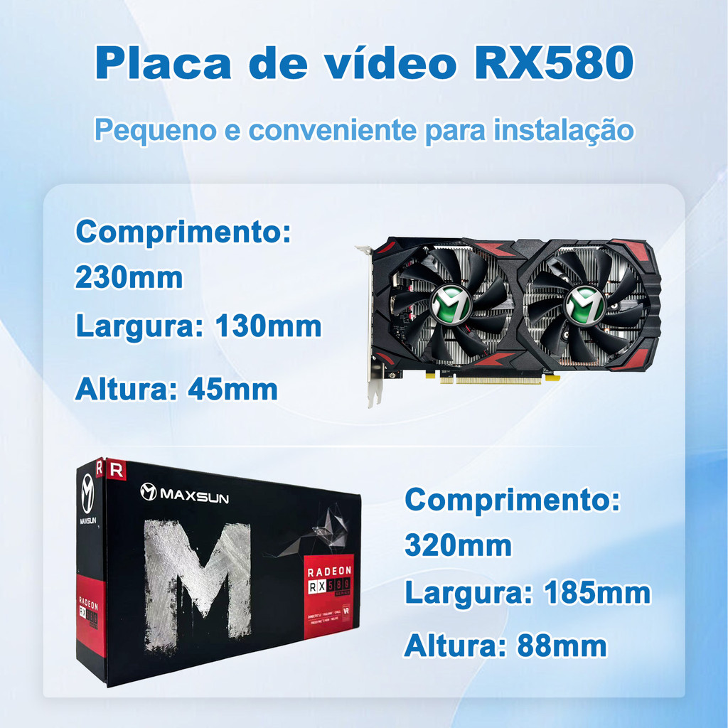 Jual MAXSUN AMD RX 580 8GB 2048SP 6Pin Placa De Video Gaming Graphics ...