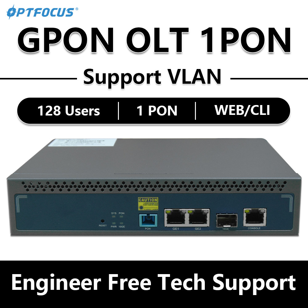 Jual OPTFOCUS GPON OLT 1PON 128 ONU 10G Uplink C + GBIC SFP 100-240V AC ...