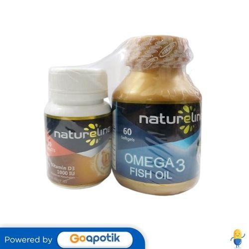 Jual Natureline Omega 3 Botol 60 Kapsul + Vitamin D3 400 Iu Botol 30 ...