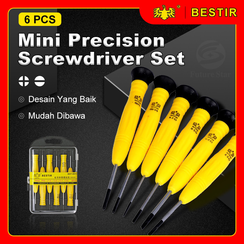 Jual 6PCS Mini Precision Screwdriver Set Magnetic Flathead and Phillips ...