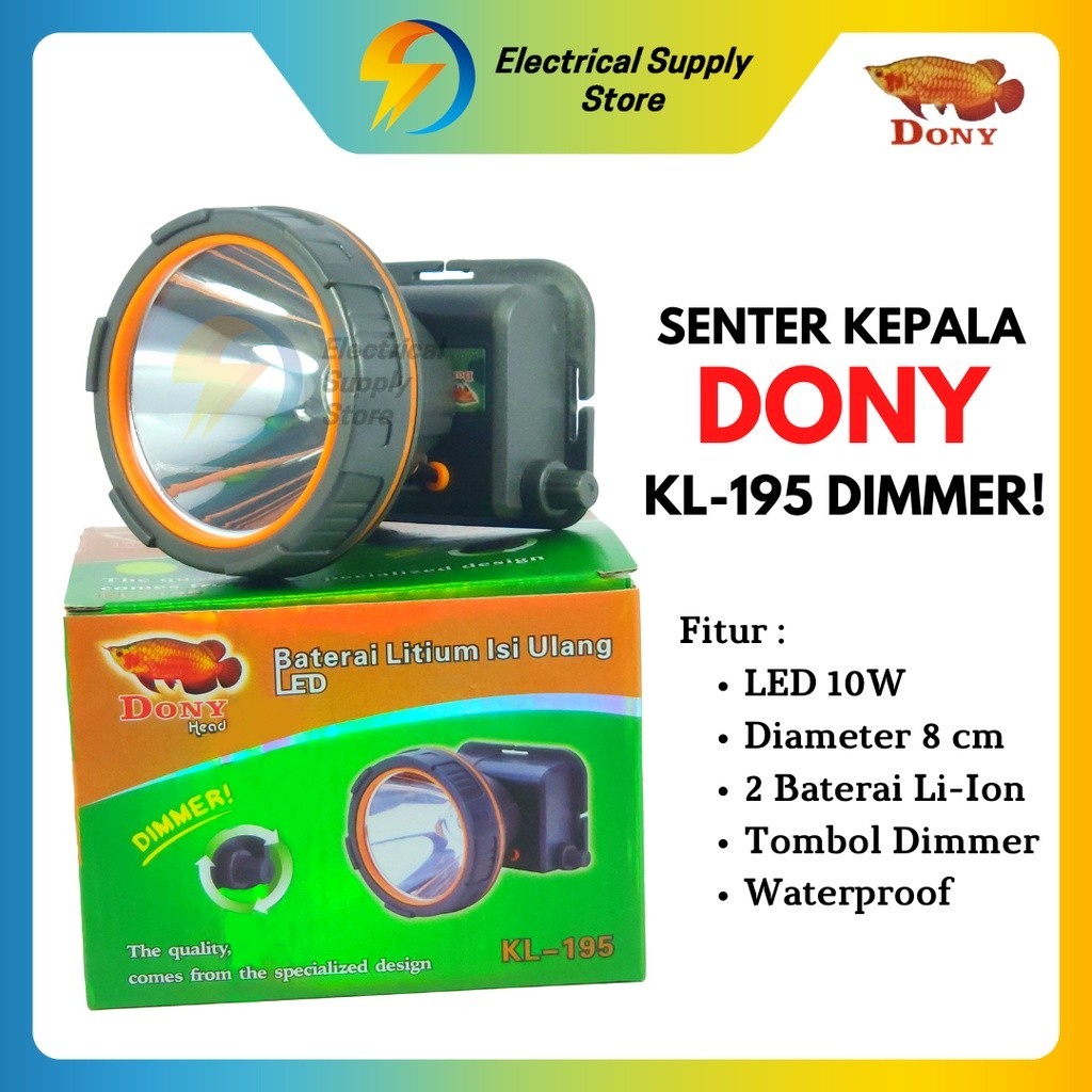Jual SENTER KEPALA DONY KL-195 | LED 10 W | TERANG | CAHAYA PUTIH ...