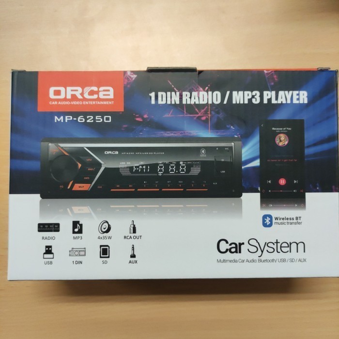 Jual TAPE ORCA SINGLE DIN / TAPE MOBIL ORCA MP 6250 / RADIO MOBIL ORCA ...