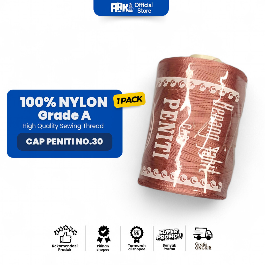 Jual BENANG NYLON NO.30 / D30 CAP PENITI - WARNA PEACE Premium Original ...