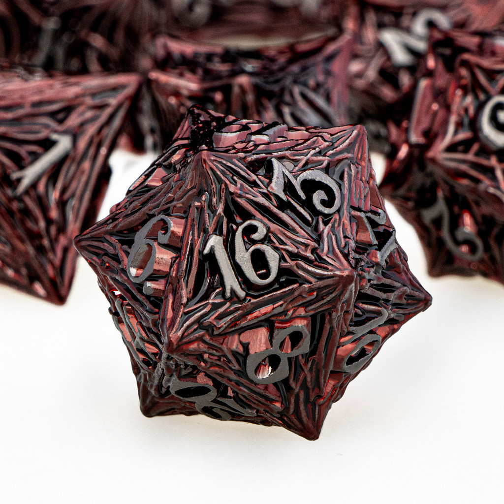 Jual Tree Root Dnd Metal Dice Set Red D+D Polyhedral Dice For D dnd D ...