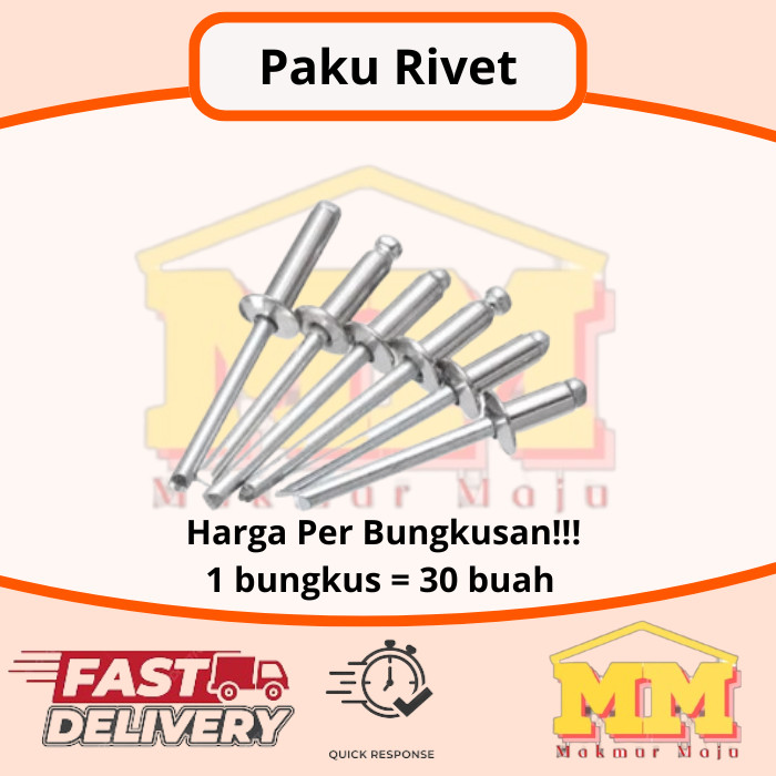 Jual Paku Rivet 3,2mm 4mm 4,8mm (HARGA PER BUNGKUS !!!) | Shopee Indonesia