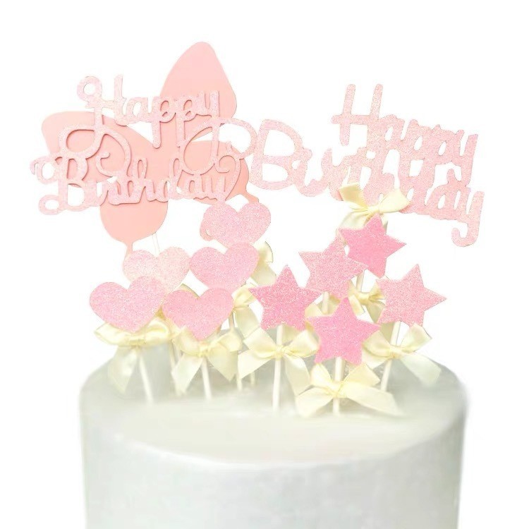 Jual CAKE TOPPER LOVE BINTANG HATI STAR hiasan tusukan kue ulang tahun cupcake dekorasi kue ...