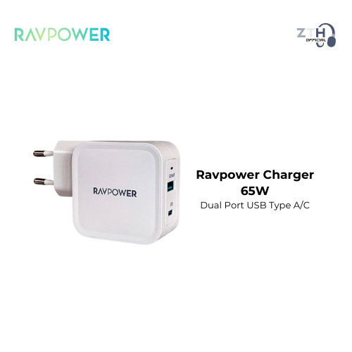Jual Ravpower RP-PC133 Charger GaN 65W Dual Port USB Type A/C | Shopee Indonesia