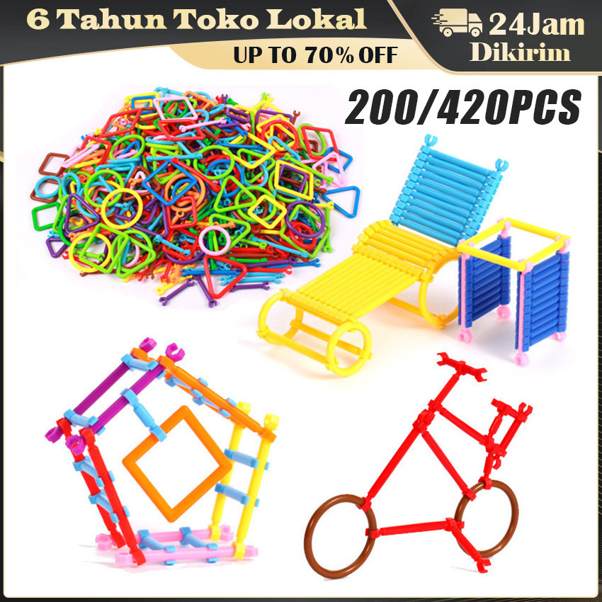 Jual 200/420Pcs Mainan Block Susun Wisdom Stick / Mainan Edukasi Anak ...