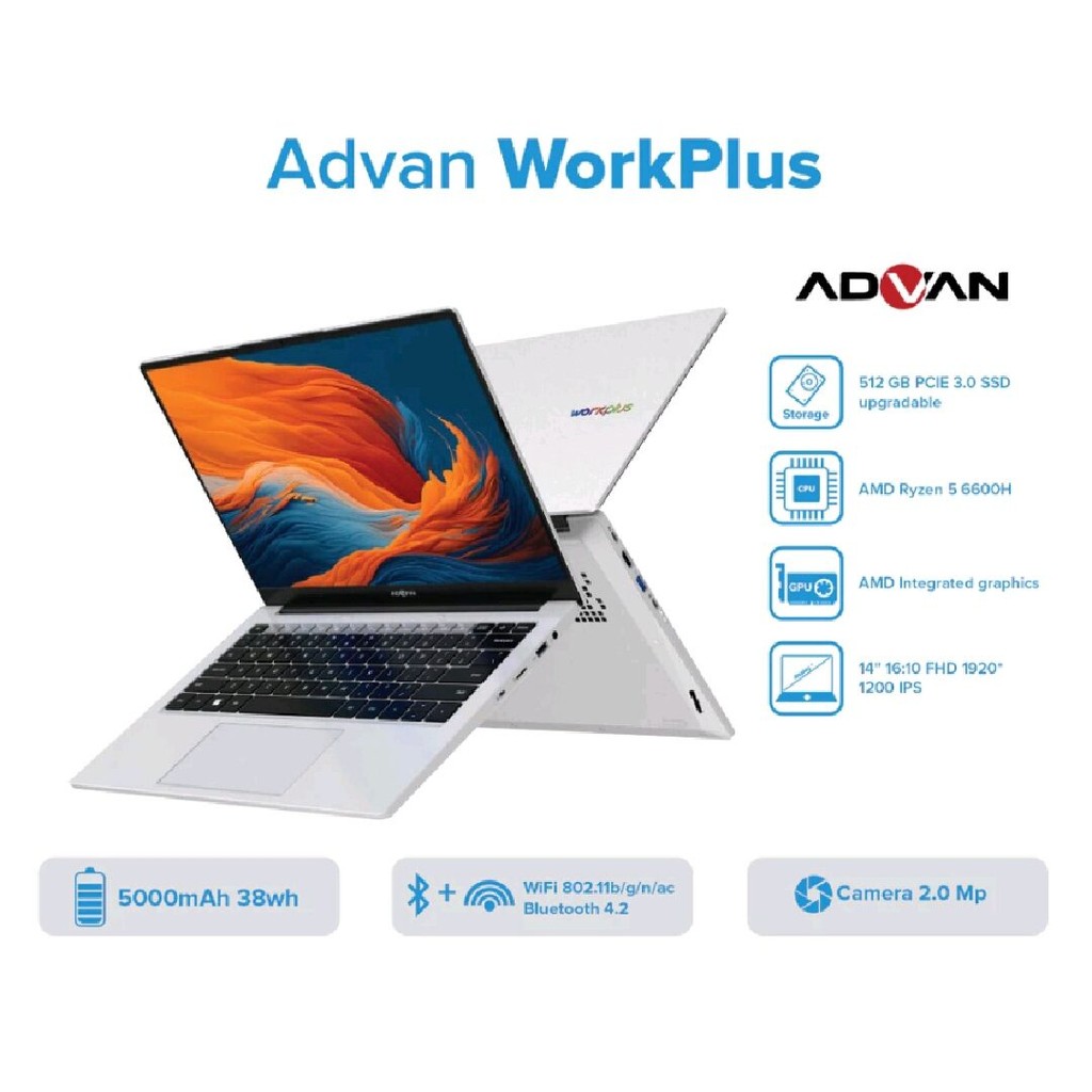 Jual LAPTOP ADVAN WORKPLUS AMD RYZEN 5 6600H 14'' FHD IPS 16GB 512GB ...