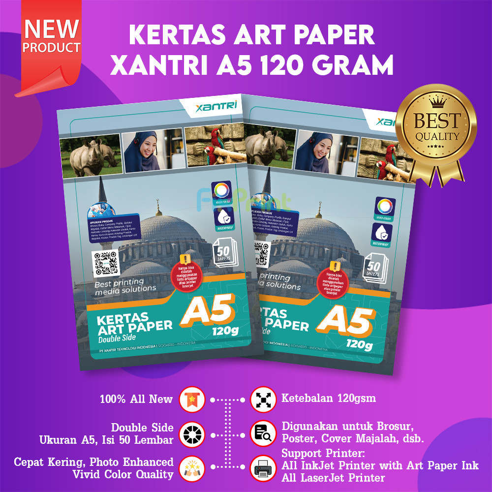 Jual Kertas Photo Art Paper Ukuran A4 A5 120gsm 150gsm 210gsm 120 gsm ...