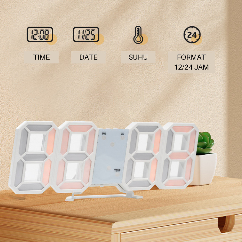 Jual Jam Dinding Digital LED 3D Modern/ Jam Dinding Digital / Jam ...