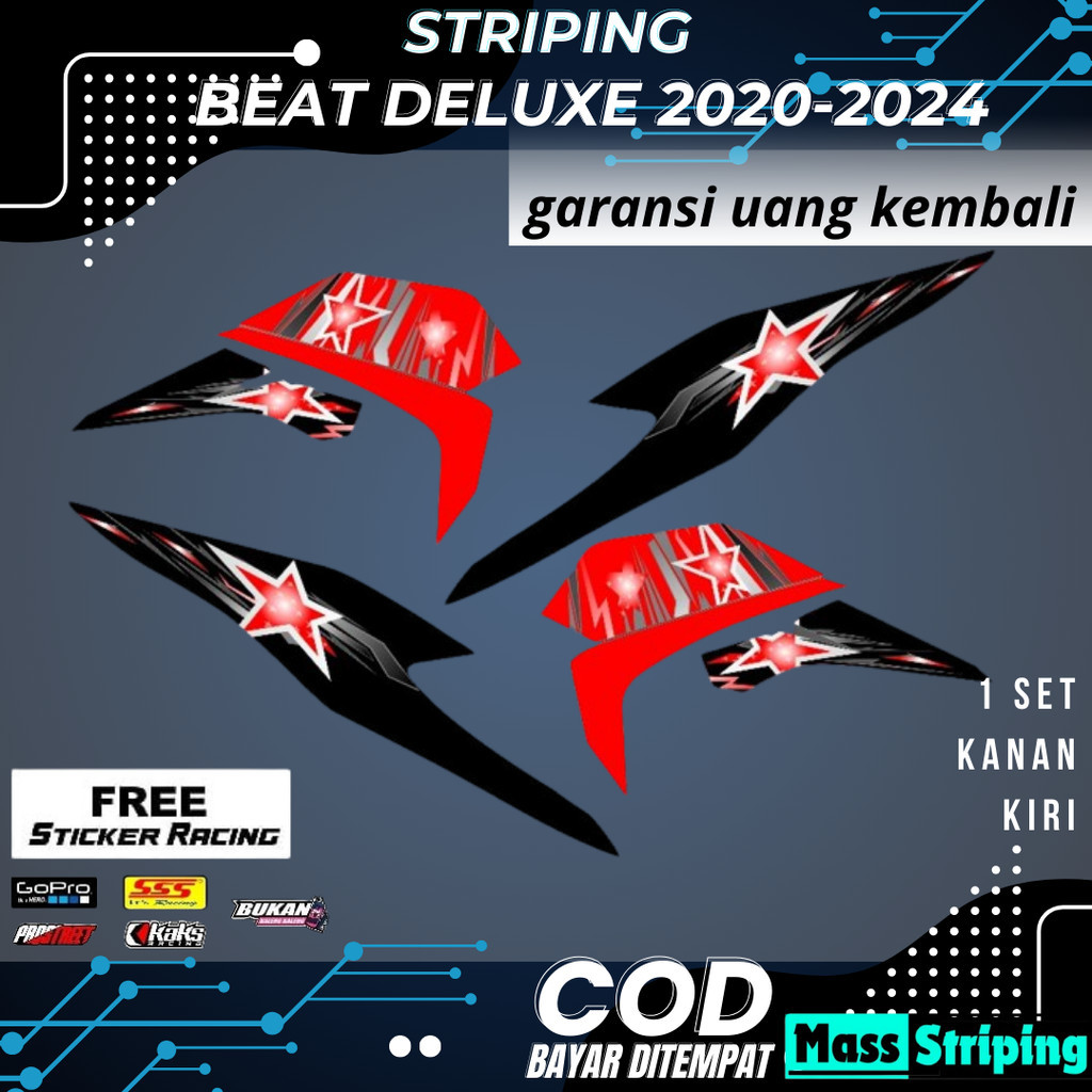 Jual Striping sticker lis decal Beat CBS Deluxe New street 2020 2021 ...