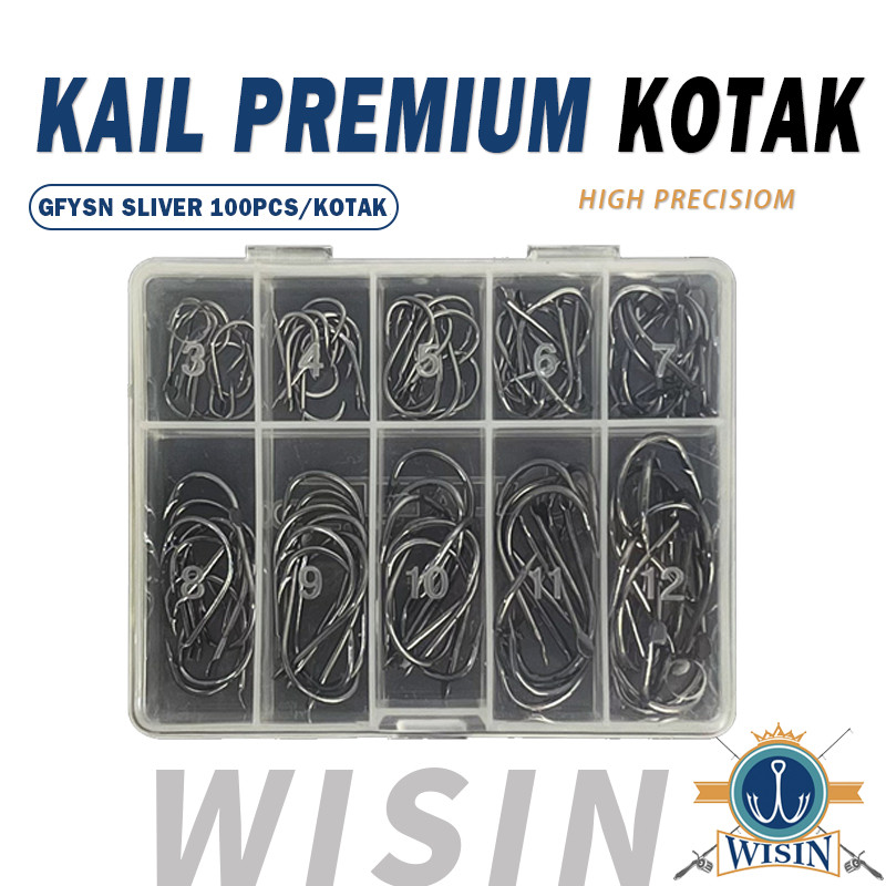 Jual 100 Pcs Fishing Hook Set Bahan Baja Karbon Dengan Tali 500/300 ...
