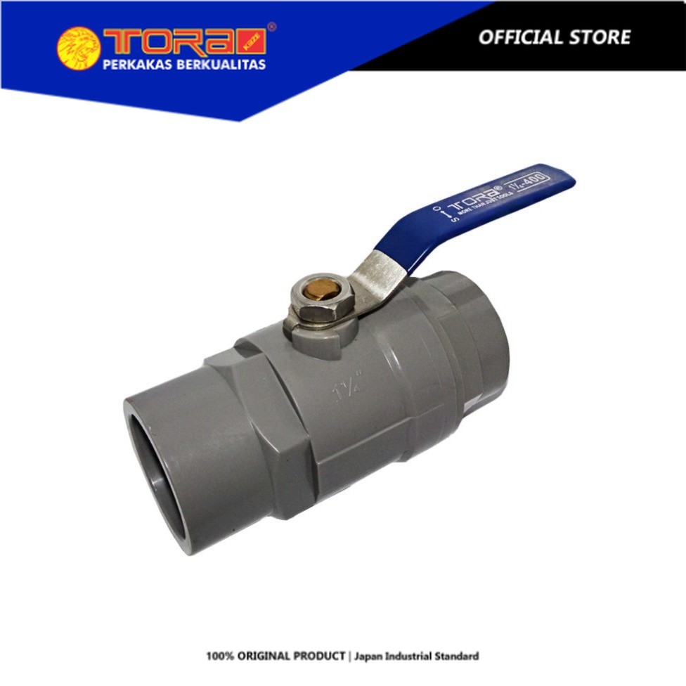 Jual TORA Ball Valve PVC 1 1/2 Inch Gagang Stainless - Stop Kran PVC | Shopee Indonesia
