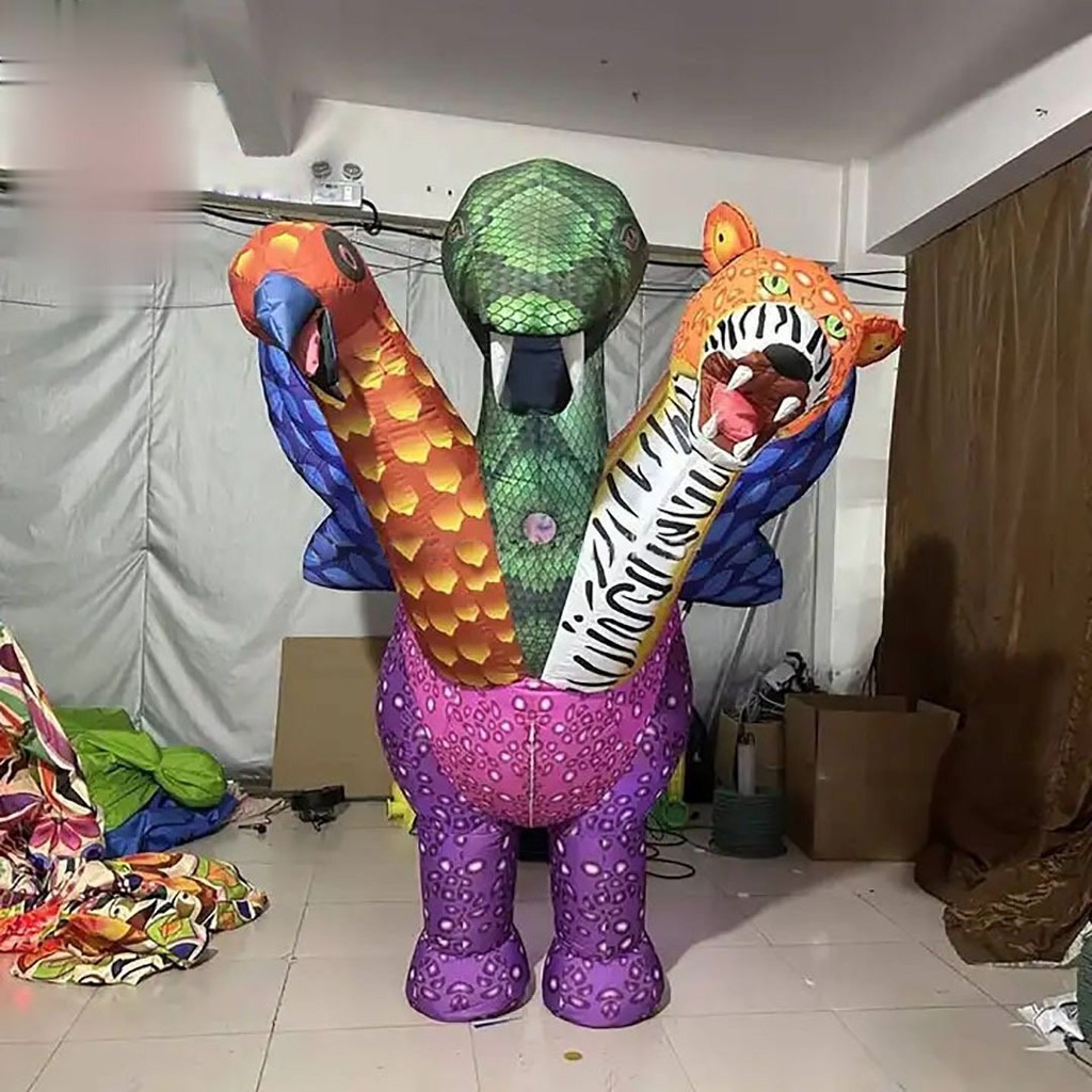 Jual 2.5mH Inflatable Monster Creature Costume Air Blow 3-Heads Tiger ...
