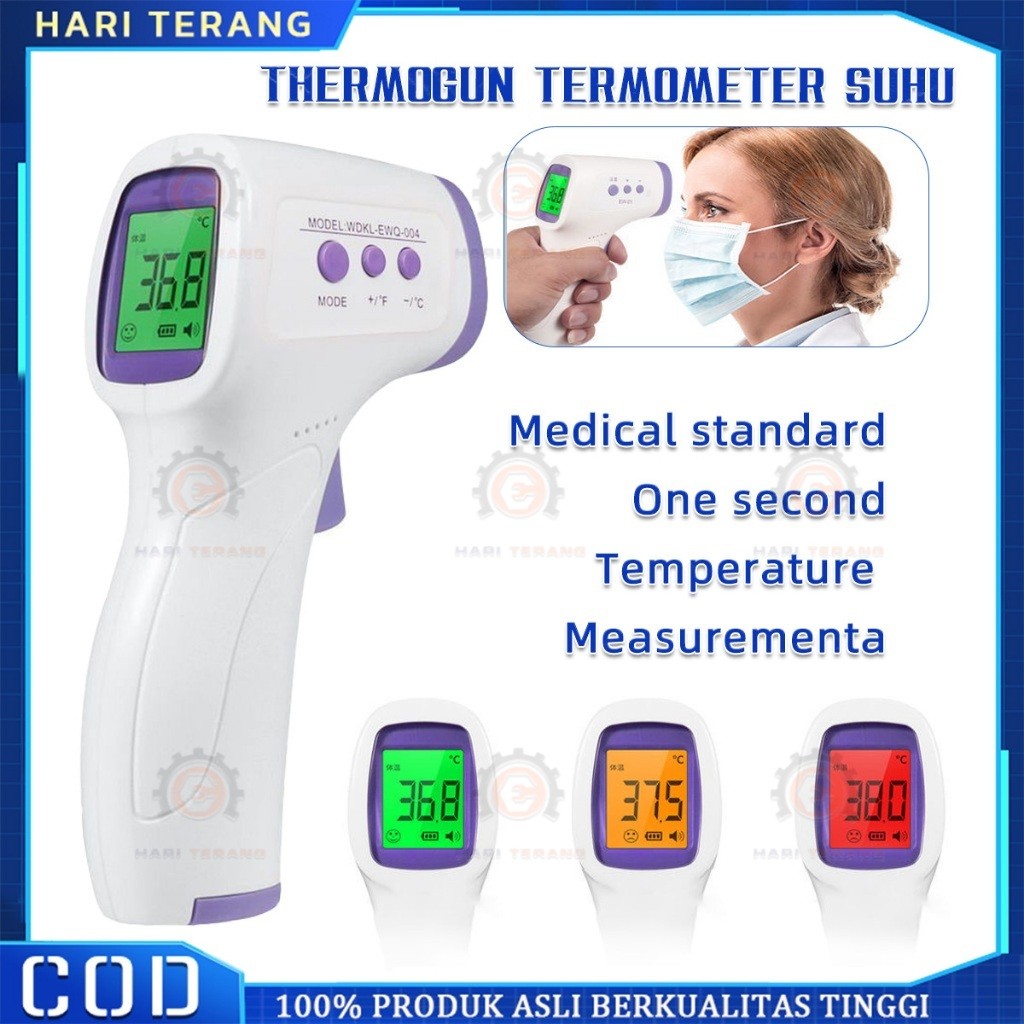Jual Thermogun Termometer Suhu Tubuh Digital Termometer Inframerah Non ...
