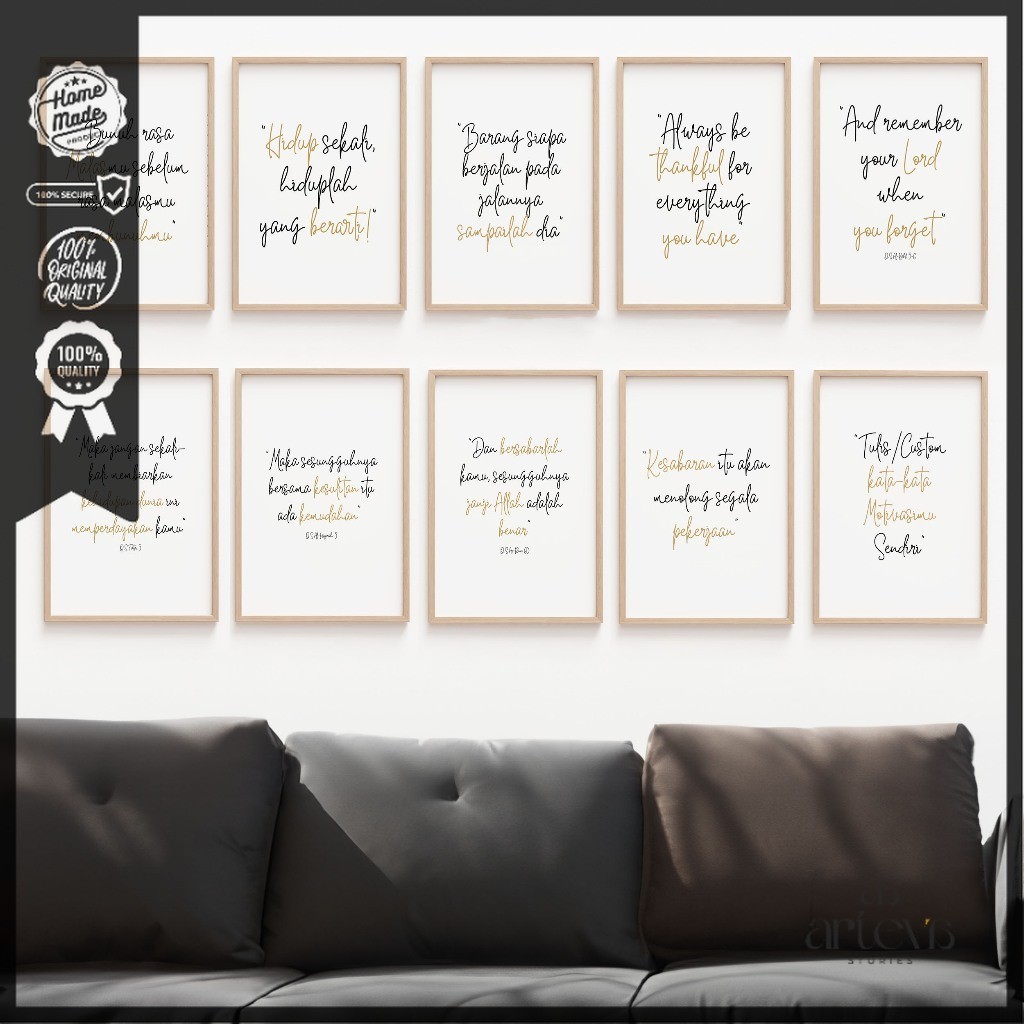 Jual Hiasan Dinding Kata-Kata Motivasi / Kaligrafi Kata Bijak Minimalis ...