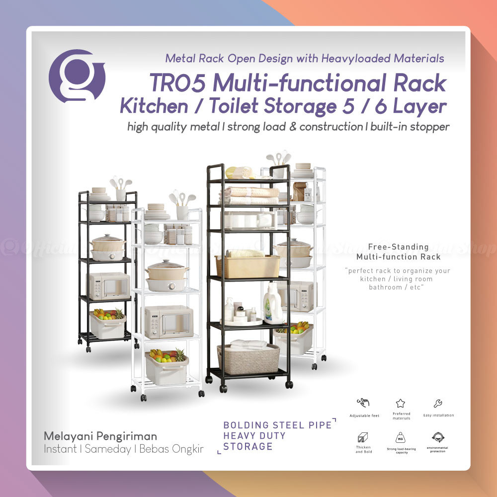 Jual HOP TR05 Rak Troli Dapur / Toilet Serbaguna Rack Stainless Lemari ...