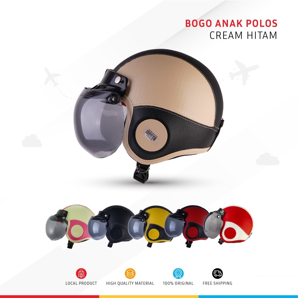 Jual HELM BOGO ANAK RETRO KLASIK USIA 2 3 4 5 6 TAHUN PEREMPUAN LAKI ...