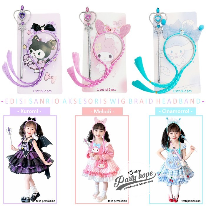 Jual Set Aksesoris Bando Sanrio edisi kuromi melodi cinnamoroll ...