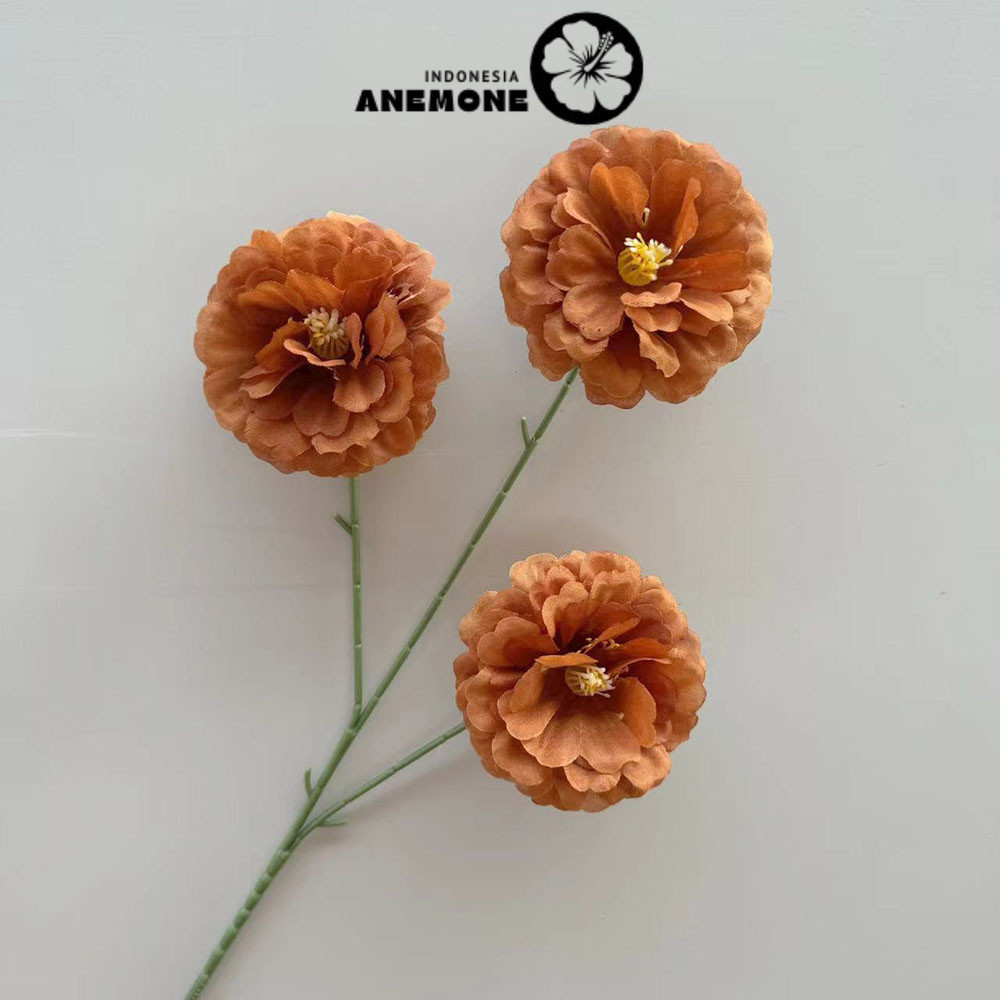 Jual ANEMONE - C07 SHARON 65cm Artificial Bunga Mawar 3 Cabang 3 Kuntum ...