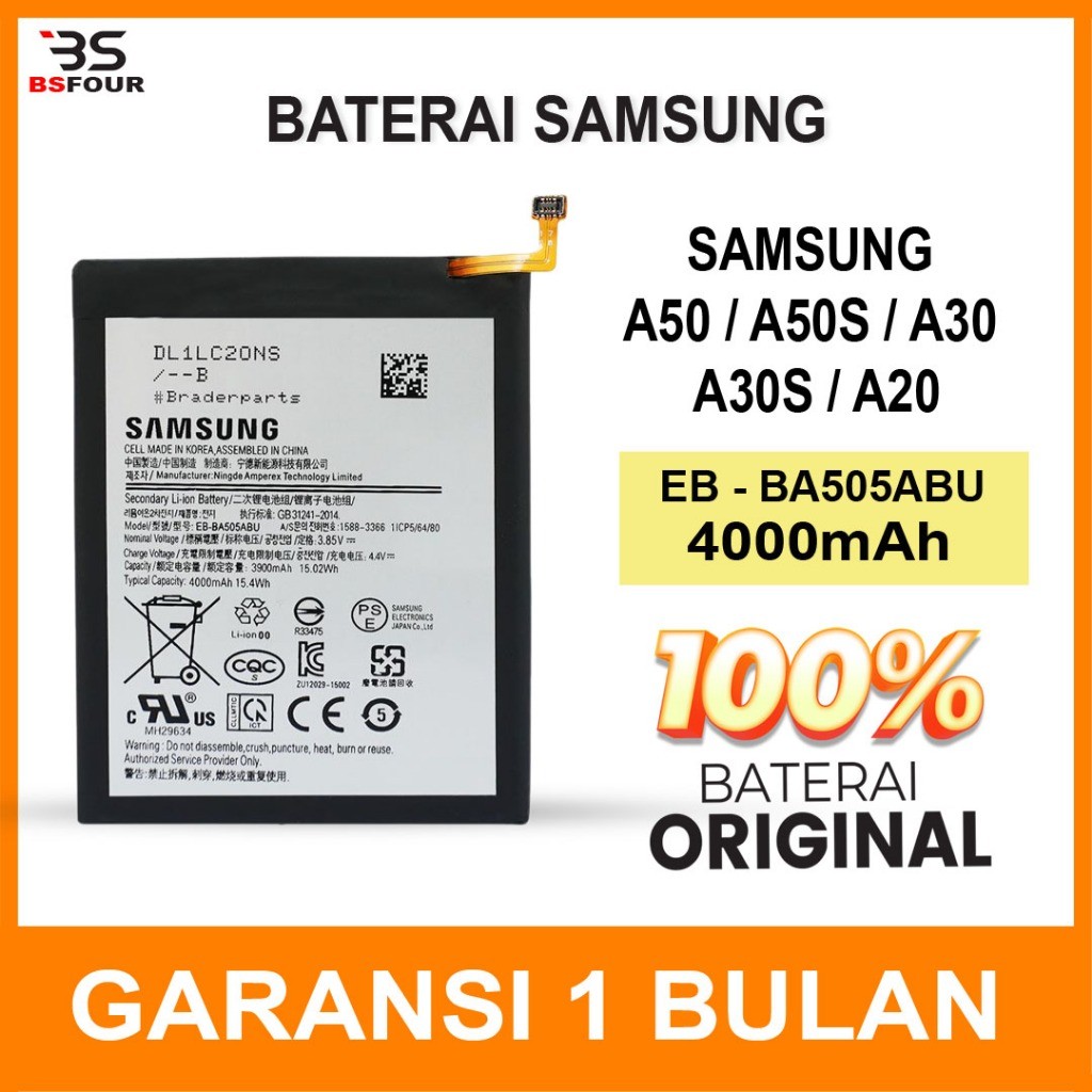 Jual BATERAI SAMSUNG A50 / A50S / A30 / A30S / A20 / EB - BA505ABU ORI | Shopee Indonesia