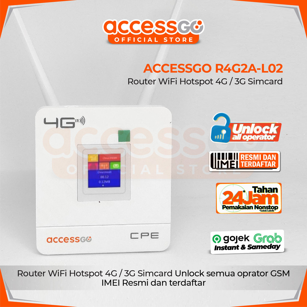 Jual PROMO 11.11 Router Wifi Sim Card 4G AccessGo R4G2A-L02 4G 2 Antena ...