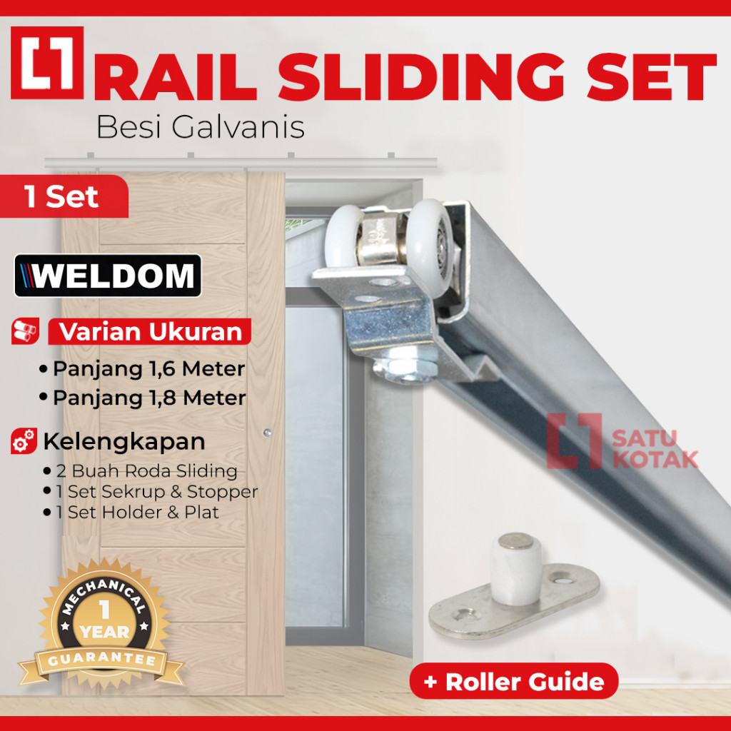 Jual FG67UI Rail Sliding Rel Pintu Geser Gantung Galvanis 1 Set Komplit - Weldom | Shopee Indonesia