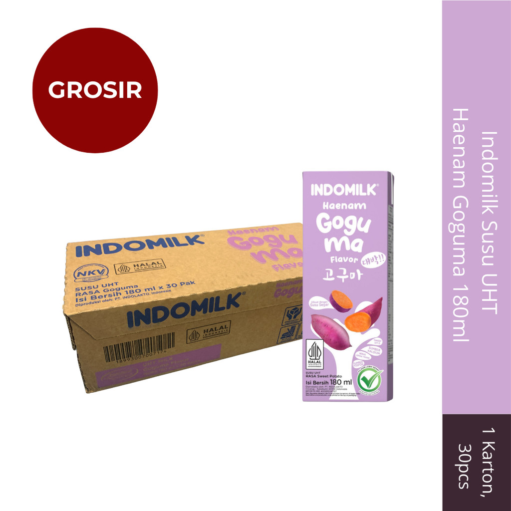 Jual Indomilk Susu UHT Haenam Goguma 180ml - 1 Karton 30pcs | Shopee Indonesia