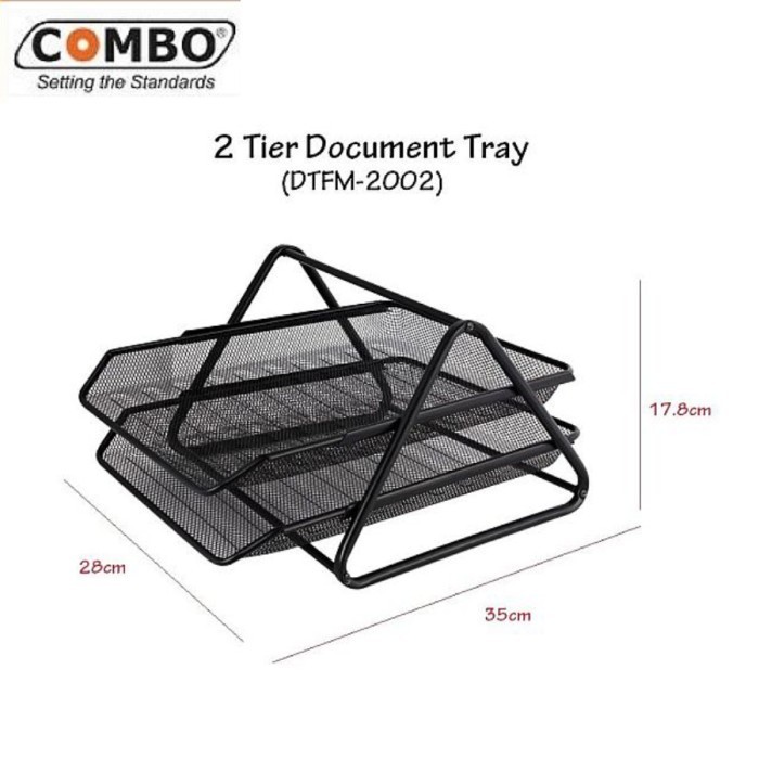 Jual Document Letter Paper Tray Rak Besi 2 Tier Tingkat Susun Combo ...
