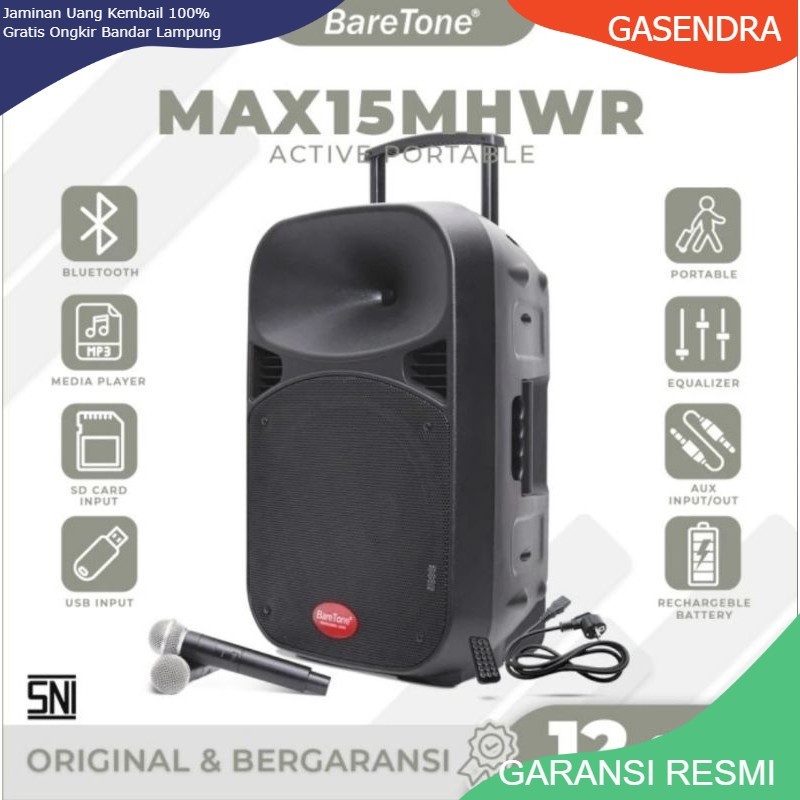 Jual Speaker aktif portable baretone 15 inch 15mhwr wireless 15 mhwr | Shopee Indonesia
