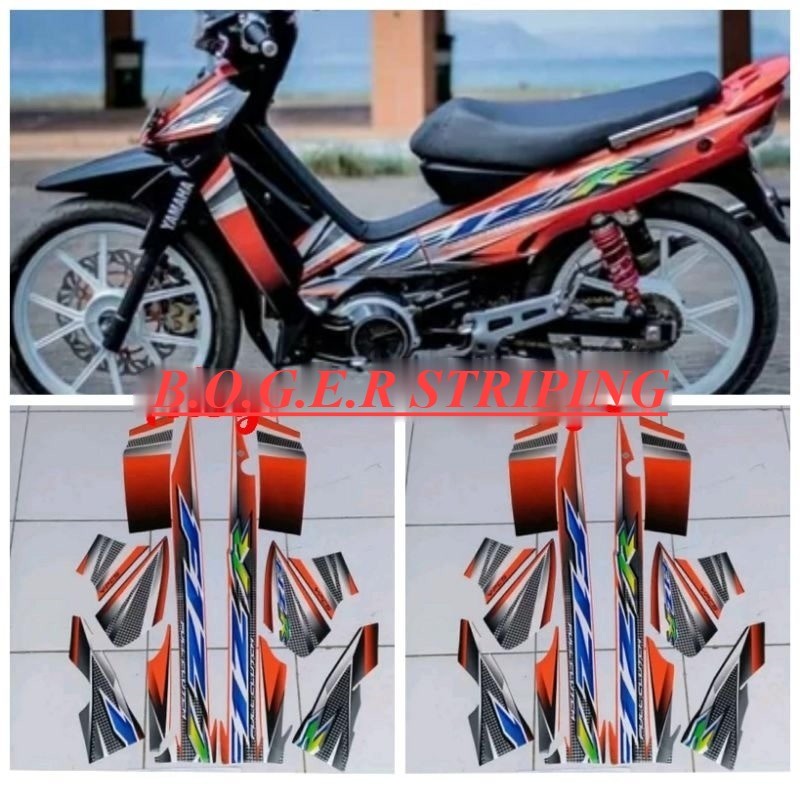 Jual STIKER STRIPING & LIS LES BODY YAMAHA FIZR FIZ R 2004 ORANGE ...