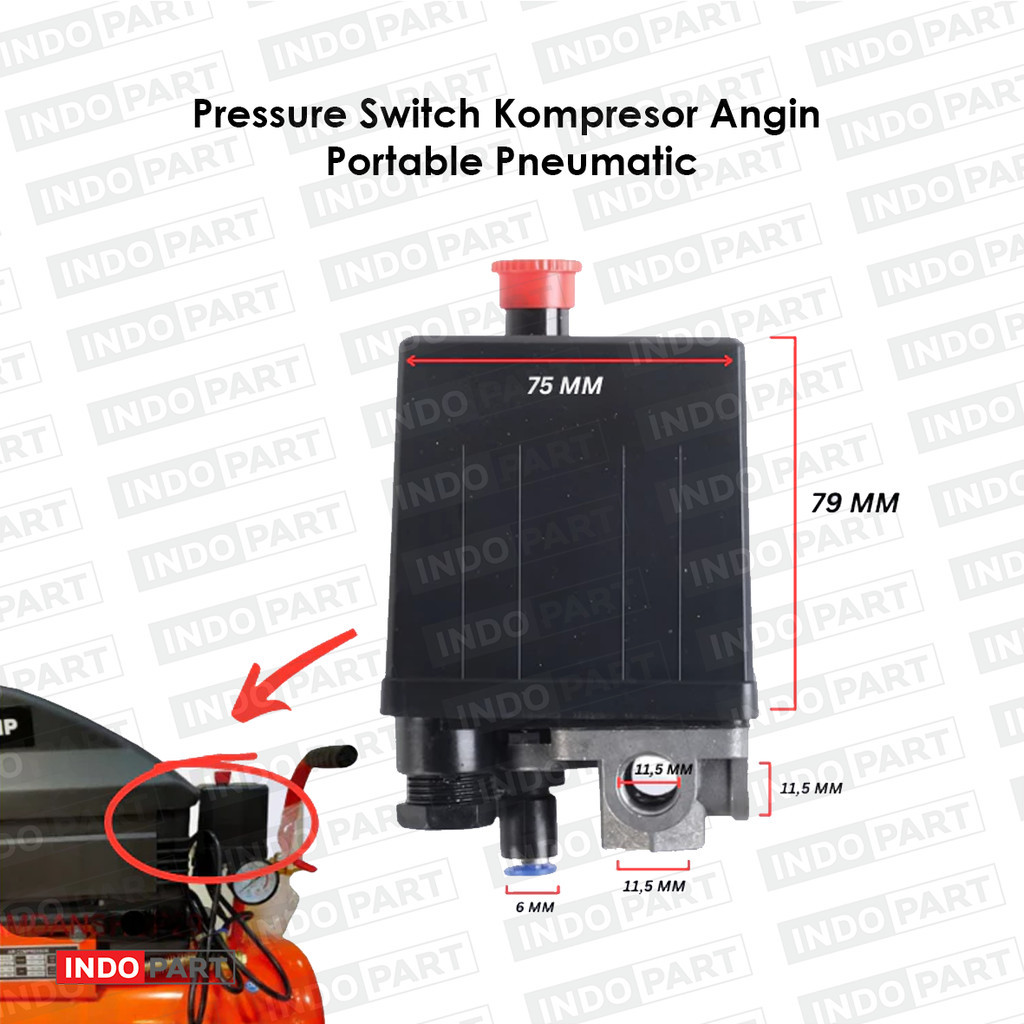 Jual Pressure Switch Otomatis Kompresor Angin Portable | Pneumatic ...