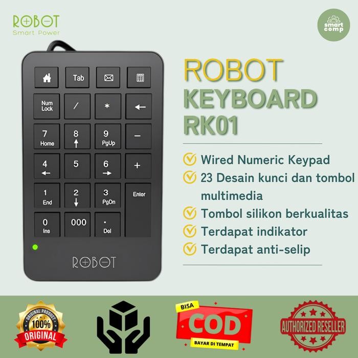 Jual Robot Keyboard Numerik Numpad USB RK01 Black | Shopee Indonesia