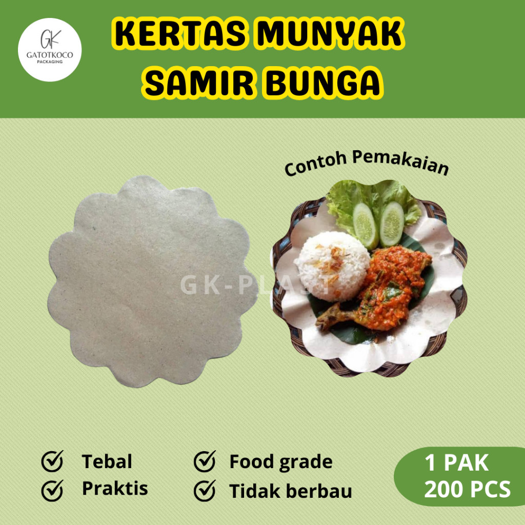 Jual Kertas Nasi Bunga / Kertas alas piring / Kertas Coklat Bulat / Alas piring rotan bambu ...
