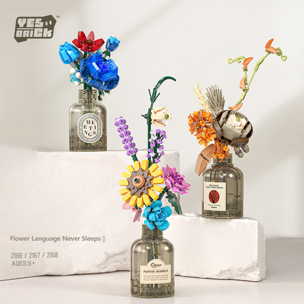 Jual Romantic flower Building Blocks Set Bouquet Flower for Girlfriend ...
