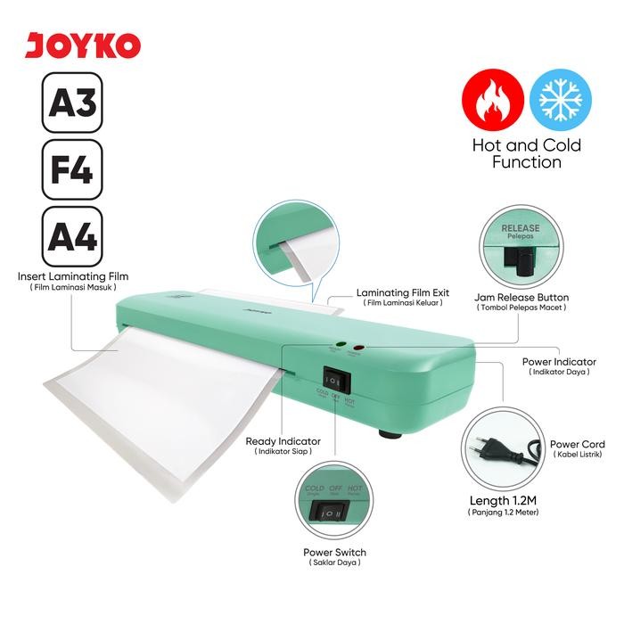 Jual Mesin Laminating COLOR FULL JOYKO LM08CO SIZE F4 A4 A3 ORIGINAL ...