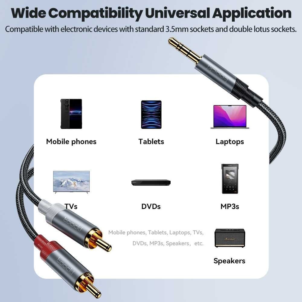 Jual SAKHSHP Toocki Kabel Audio Jack 3.5mm to Dual RCA Splitter Stereo ...