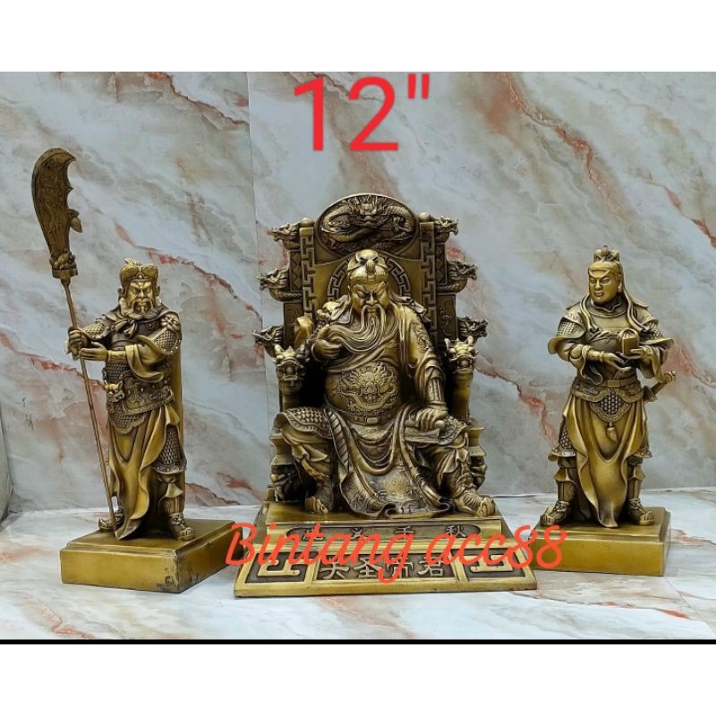 Jual patung dewa kwan kung/ kwan kong / guan yu - duduk - kuningan ...