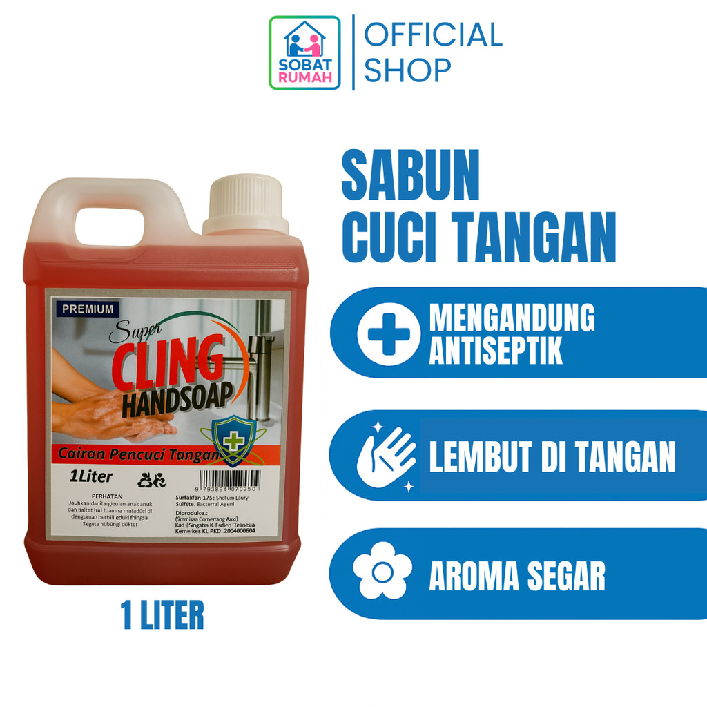 Jual Premium Sabun Cuci Tangan Super Cling 1000ml | Handwash 1 Liter ...