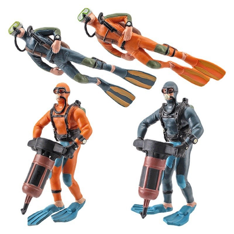 Jual Ocean Diving Frogman Diver Action Figure Miniature Sea Animal ...