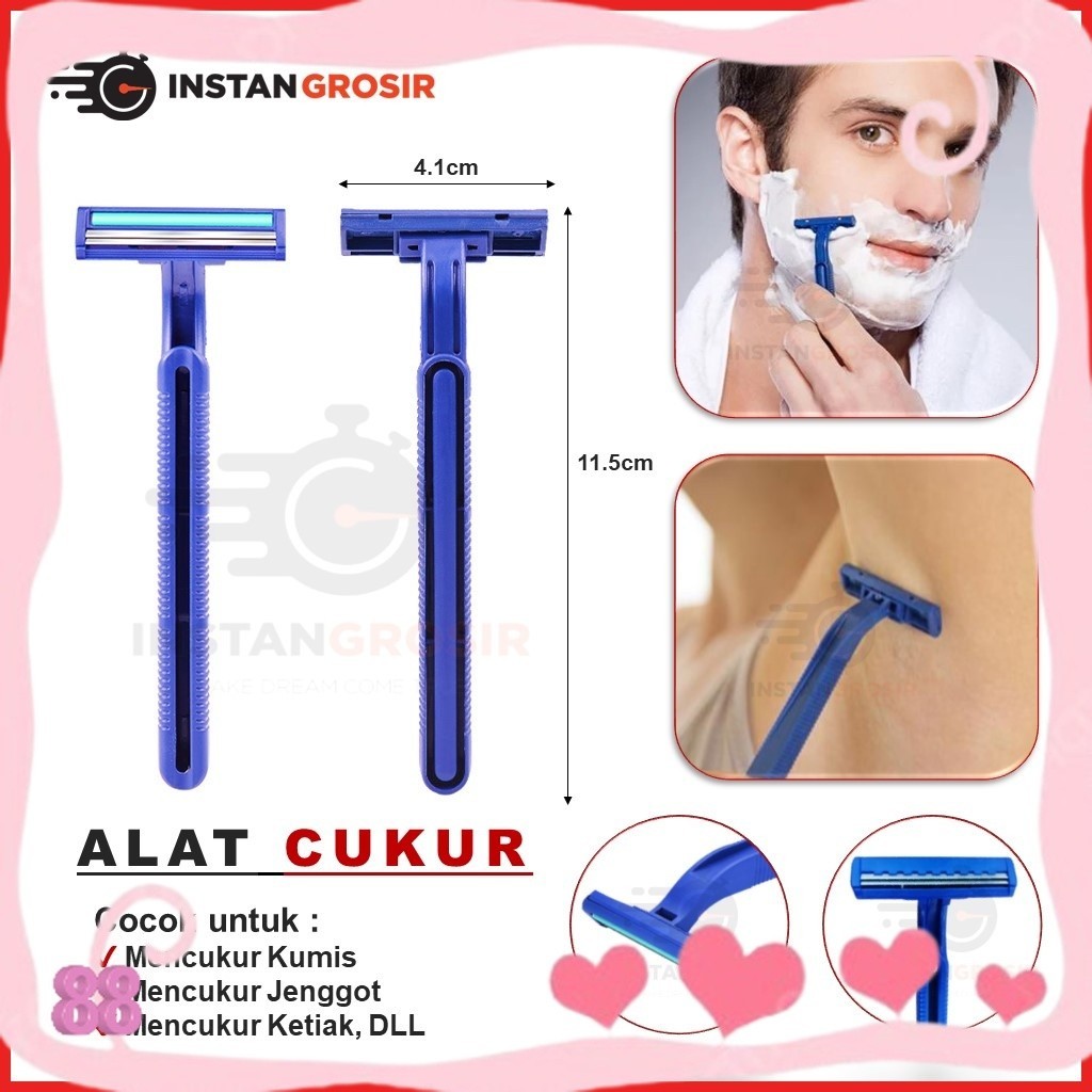 Jual alat cukur kumis dan jenggot 2 mata pisau cukuran ketiak pencukur bulu portable mudah ...