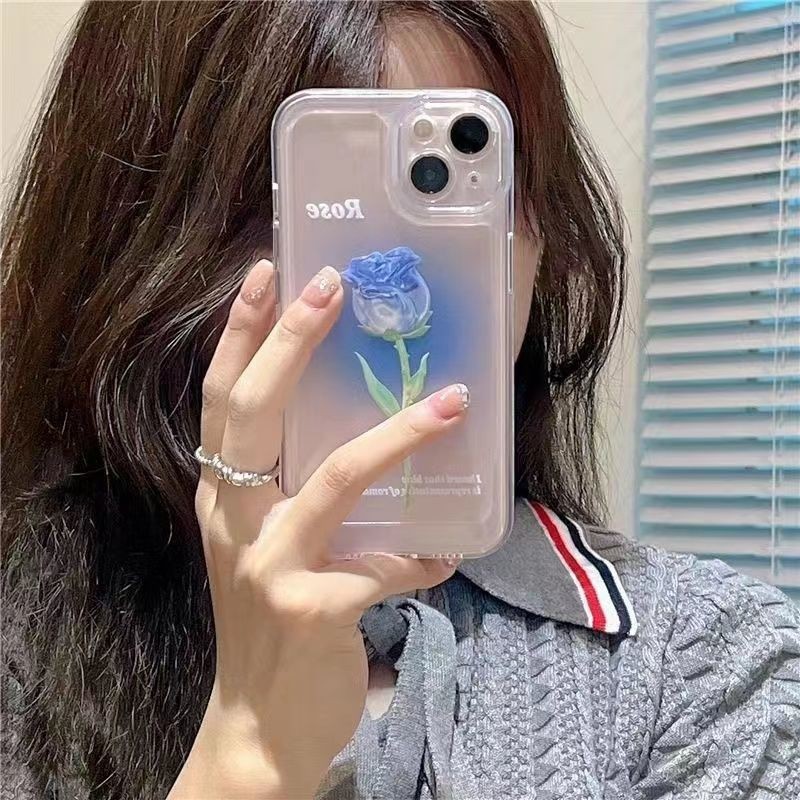 Jual Mawar biru aesthetic Case hp infinix zero 30 itel p55 note 40 pro ...